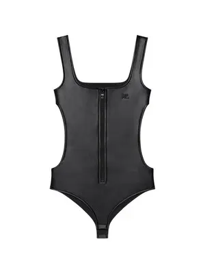 COURREGES Cut-out Faux Leather Body With Frontal Zip