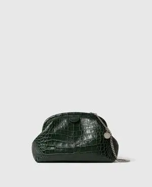 Stella McCartney Falabella Croc-embossed Soft Clutch