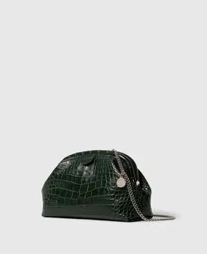 Stella McCartney Falabella Croc-embossed Soft Clutch