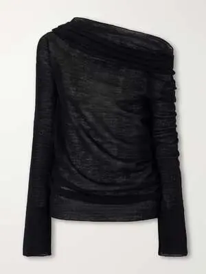ANN DEMEULEMEESTER Tizziana Off-the-shoulder Wool Blouse