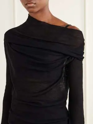 ANN DEMEULEMEESTER Tizziana Off-the-shoulder Wool Blouse