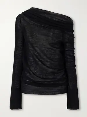 ANN DEMEULEMEESTER Tizziana Off-the-shoulder Wool Blouse - Black