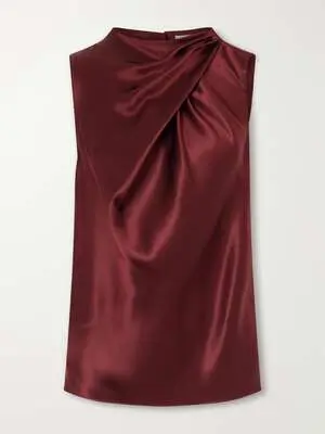 Gabriela Hearst Melina Draped Silk-satin Blouse