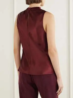 Gabriela Hearst Melina Draped Silk-satin Blouse