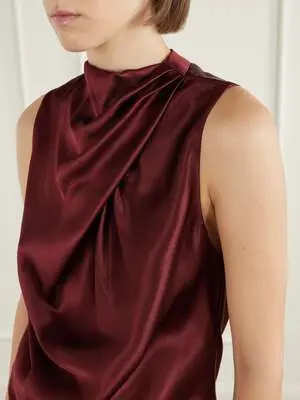 Gabriela Hearst Melina Draped Silk-satin Blouse