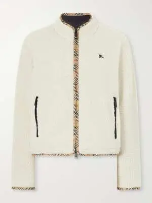 Burberry Check-trimmed Wool-blend Plush Jacket