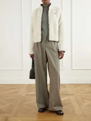 Burberry Check-trimmed Wool-blend Plush Jacket