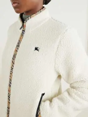 Burberry Check-trimmed Wool-blend Plush Jacket