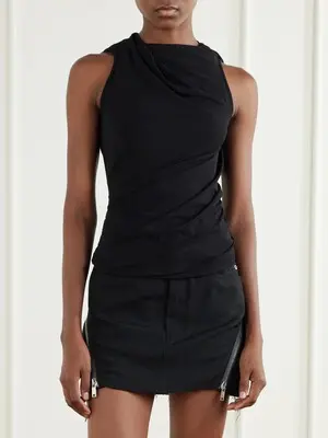 Rick Owens Luna Draped Crepe-jersey Tank