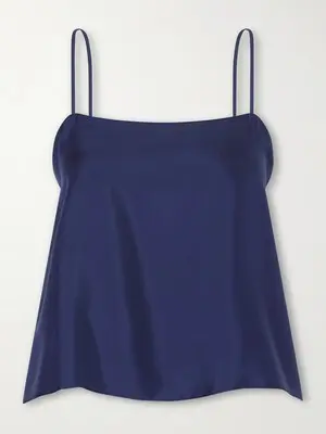 Comme Si Everyday Silk-satin Cami - Blue