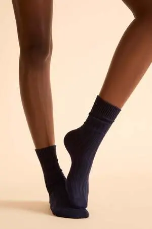 Olivia Von Halle Spencer Osaka Navy Socks