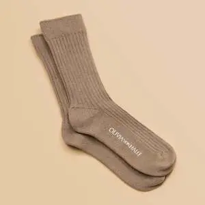 Olivia Von Halle Spencer Dallas Socks - Beige