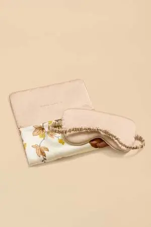 Olivia Von Halle Audrey Violette Floral Eye Mask
