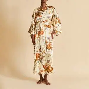 Olivia Von Halle Queenie Violette Floral Robe