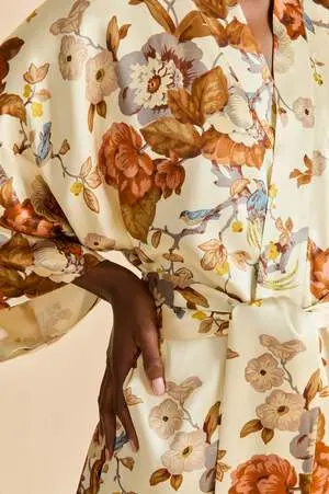 Olivia Von Halle Queenie Violette Floral Robe