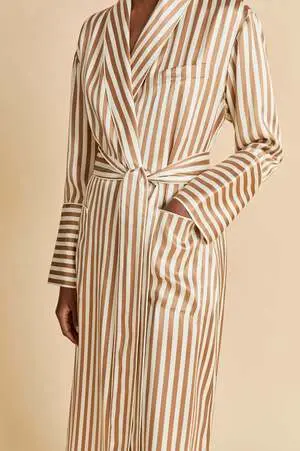 Olivia Von Halle Capability Solene Stripe Robe