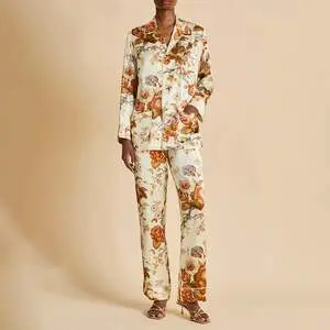 Olivia Von Halle Yves Violette Floral Pajamas