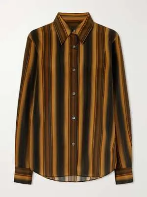 Marni Striped Cotton And Silk-blend Shirt