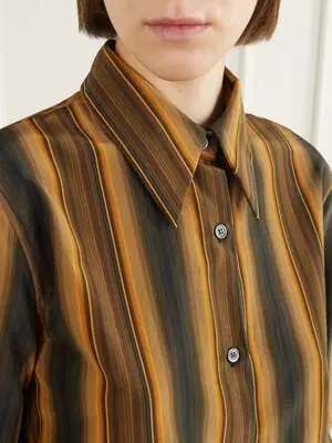 Marni Striped Cotton And Silk-blend Shirt