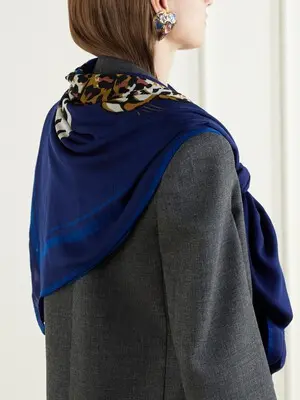 Saint Laurent Printed Wool-twill Scarf