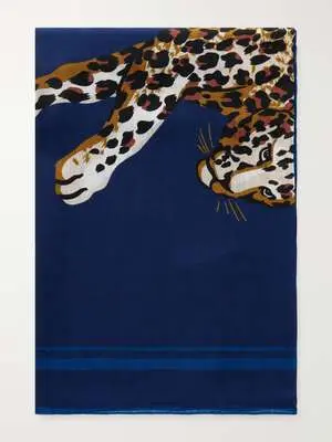Saint Laurent Printed Wool-twill Scarf