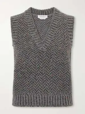 Gabriela Hearst Cresset Cashmere-herringbone Vest