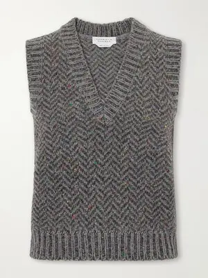 Gabriela Hearst Cresset Cashmere-herringbone Vest - Gray
