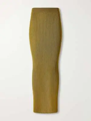 Balmain Ribbed Stretch Maxi Skirt