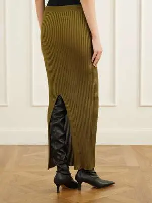 Balmain Ribbed Stretch Maxi Skirt