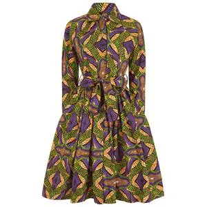 OHEMA OHENE Midi Shirt Dress - Purple