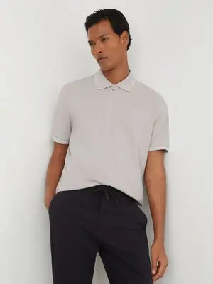 REISS Vale R-flex Half-zip Polo Shirt - Soft Grey
