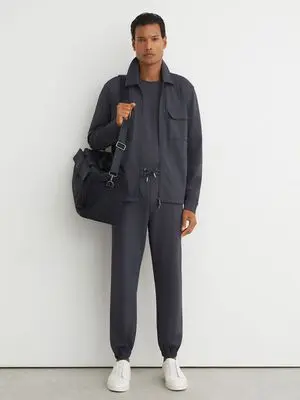 REISS Glover R-flex Stretch-twill Zip-through Overshirt - Airforce Blue