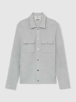 REISS Plaistow R-flex Knitted Press-stud Overshirt