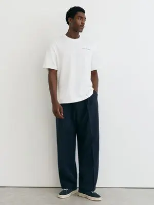 REISS Casa Cotton Logo Short-sleeve Relaxed T-shirt - White