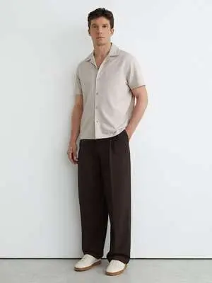 REISS Warwick Textured Cuban-collar Shirt
