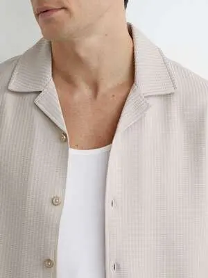 REISS Warwick Textured Cuban-collar Shirt