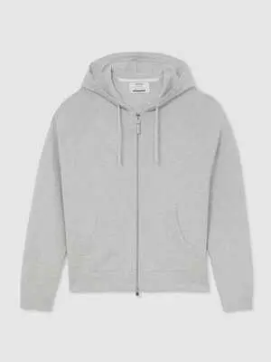 REISS Manchester R-flex Zip-through Knitted Hoodie