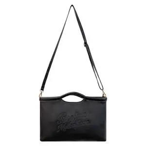 LILLY LOVES Bonjour Motherfucker Vegan Leather Clutch - Black