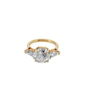 AYA FINE JEWELRY 4 Carat Hexagon Cut Lab Grown Diamond Ring In Gold - Yellow