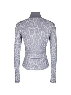 Adidas By Stella McCartney Leopard Print Zipped Sweatshirt - Grey