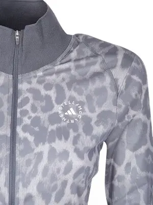 Adidas By Stella McCartney Leopard Print Zipped Sweatshirt - Grey