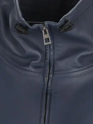 Loewe Leather Zip-up Jacket With Stand Collar
