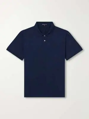 JAMES PERSE Cotton-jersey Polo Shirt - Navy