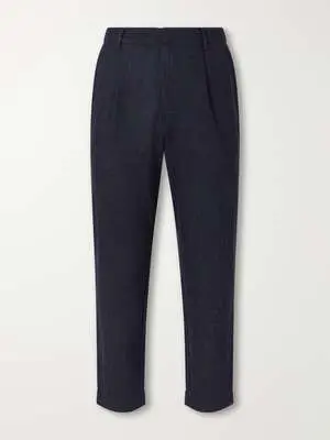 Folk Assembly Straight-leg Mélange Wool-blend Suit Trousers
