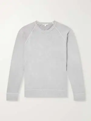 JAMES PERSE Garment-dyed Loopback Supima Cotton-jersey Sweatshirt - Gray
