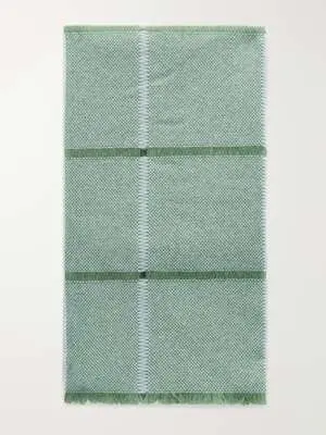 GOD'S TRUE CASHMERE Fringed Striped Cashmere Scarf