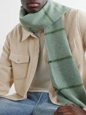 GOD'S TRUE CASHMERE Fringed Striped Cashmere Scarf