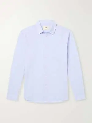 Folk Striped Seersucker Cotton Shirt - Blue