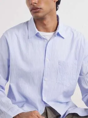 Folk Striped Seersucker Cotton Shirt
