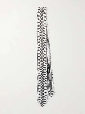 TOM FORD 6cm Snake-print Knitted Silk Neck Tie - White